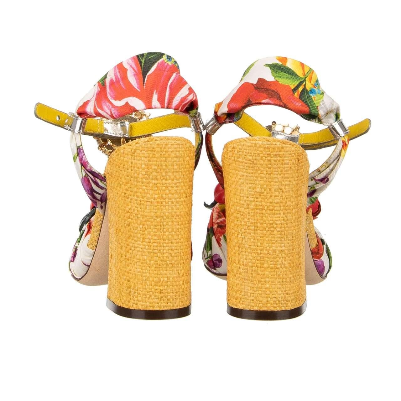 Dolce and Gabbana Silk Rose Pumps Sandals KEIRA with Crystals Brooch ...