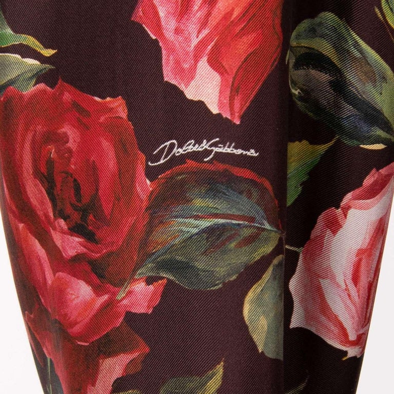 Dolce and Gabbana - Silk Roses Rose Coat Robe Red Bordeaux 44 34 XS For ...