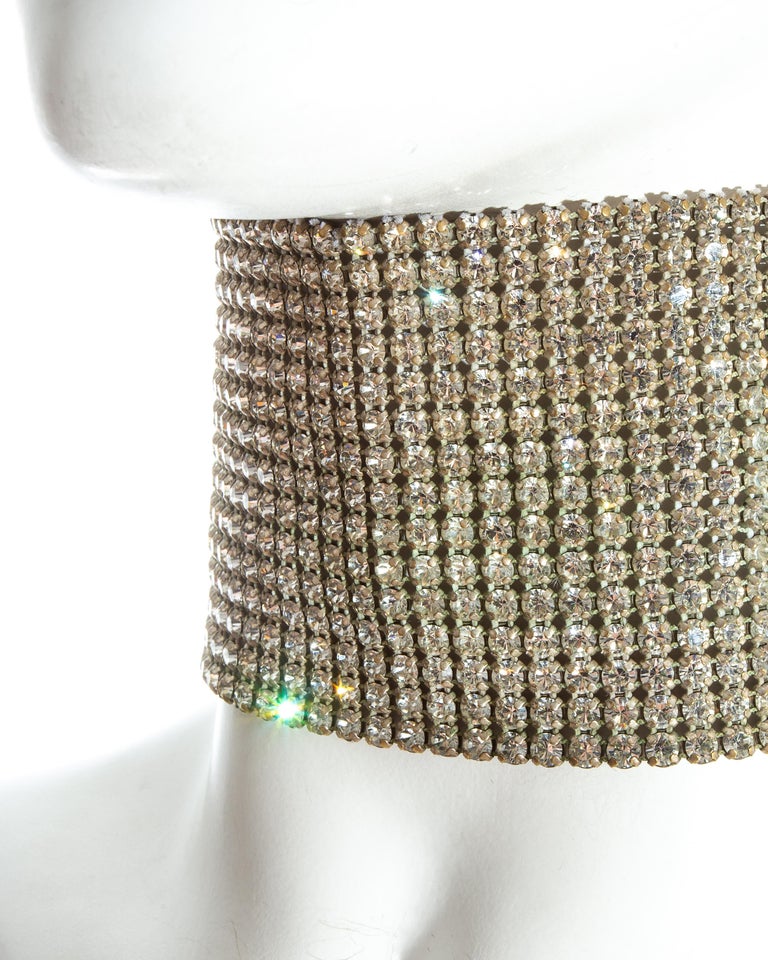 Dolce and Gabbana silver crystal mesh choker necklace, ss 2000 at ...