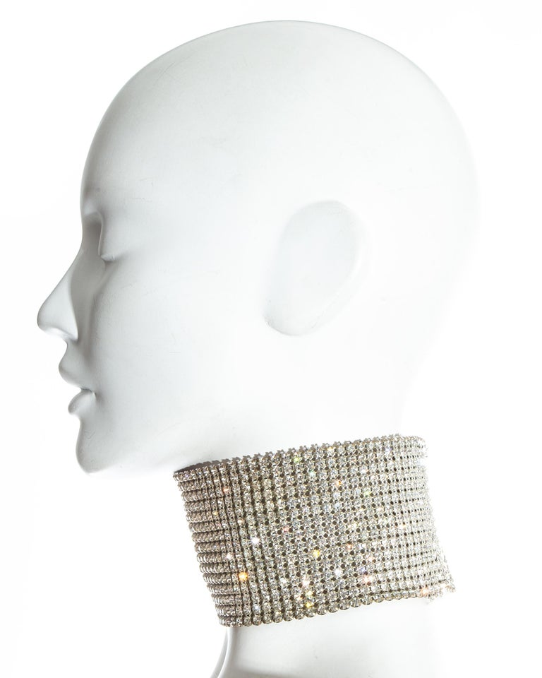 Dolce and Gabbana silver crystal mesh choker necklace, ss 2000 at ...