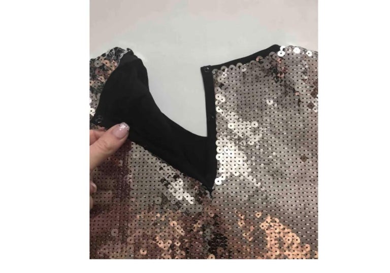 Dolce and Gabbana Silver Festive Seasonal Sequin Glitter Top Short ...