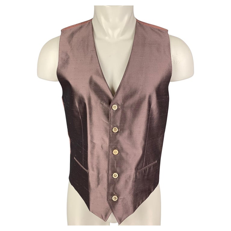 DOLCE and GABBANA Size 40 Mauve Silk Buttoned Vest For Sale at 1stDibs