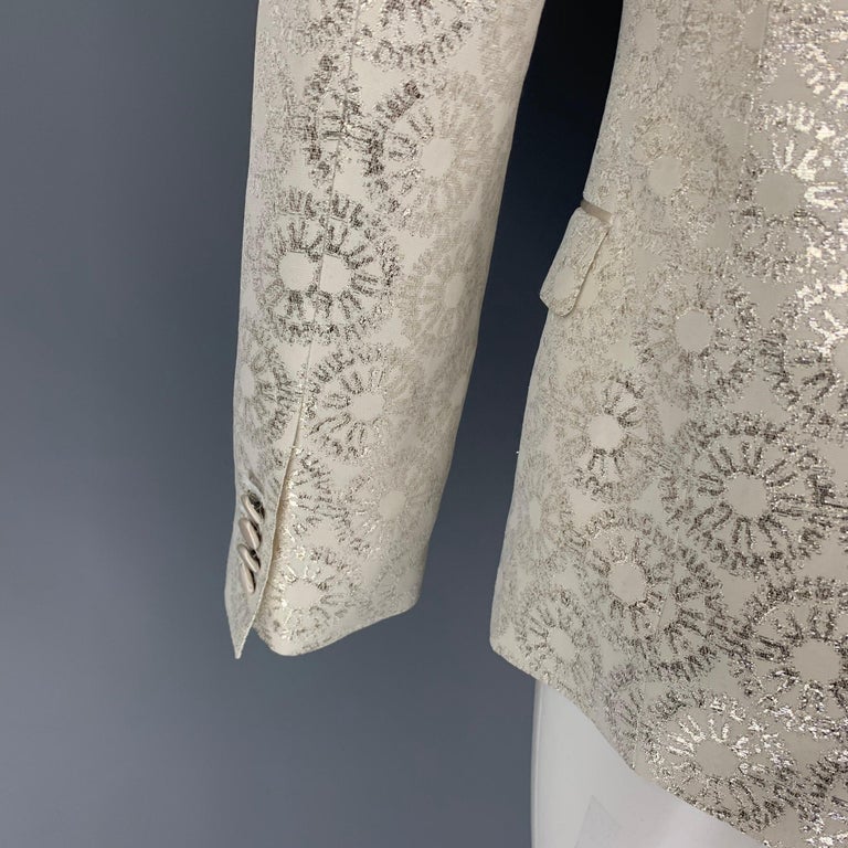 DOLCE and GABBANA Size 42 Beige Silver Jacquard Acetate Blend Sport ...