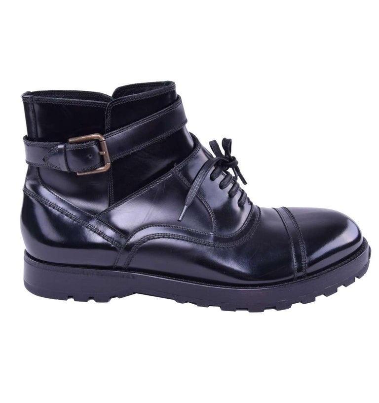 Dolce and Gabbana - Solid Boots with Buckle Closure Black EUR 41.5 For ...