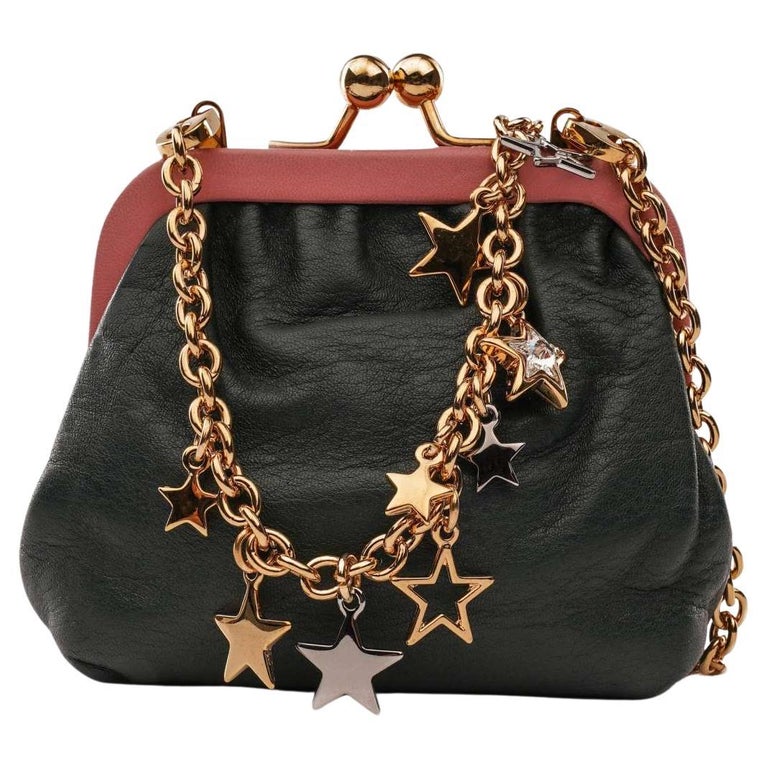 Dolce and Gabbana - Star Metal Chain Clutch Purse Bag Gold Green Pink ...