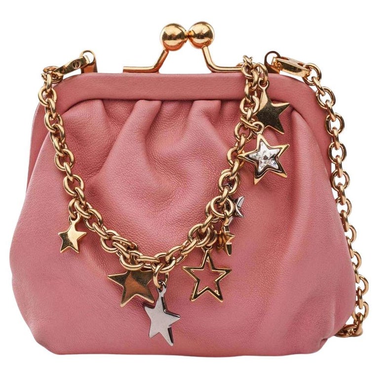 Dolce and Gabbana - Star Metal Chain Clutch Purse Bag Gold Pink For ...