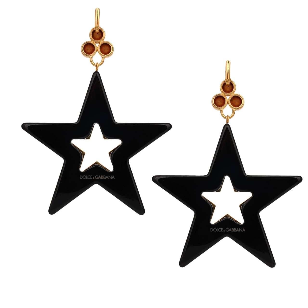 Dolce and Gabbana - Stelle Star Crystal Earrings Gold Black For Sale at ...