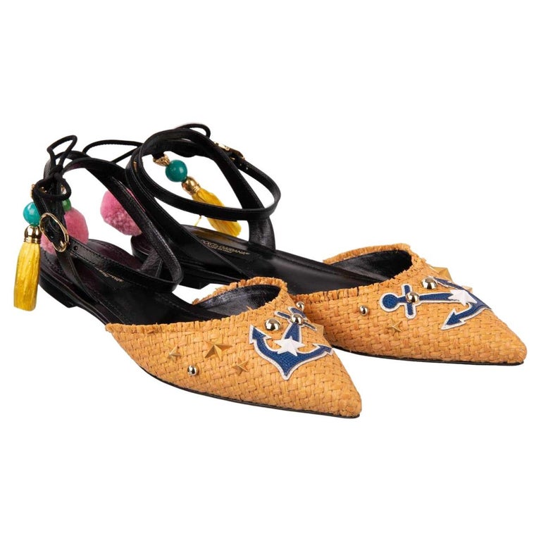 Dolce and Gabbana - Studded Slingbacks BELLUCCI Beige 38 For Sale at ...