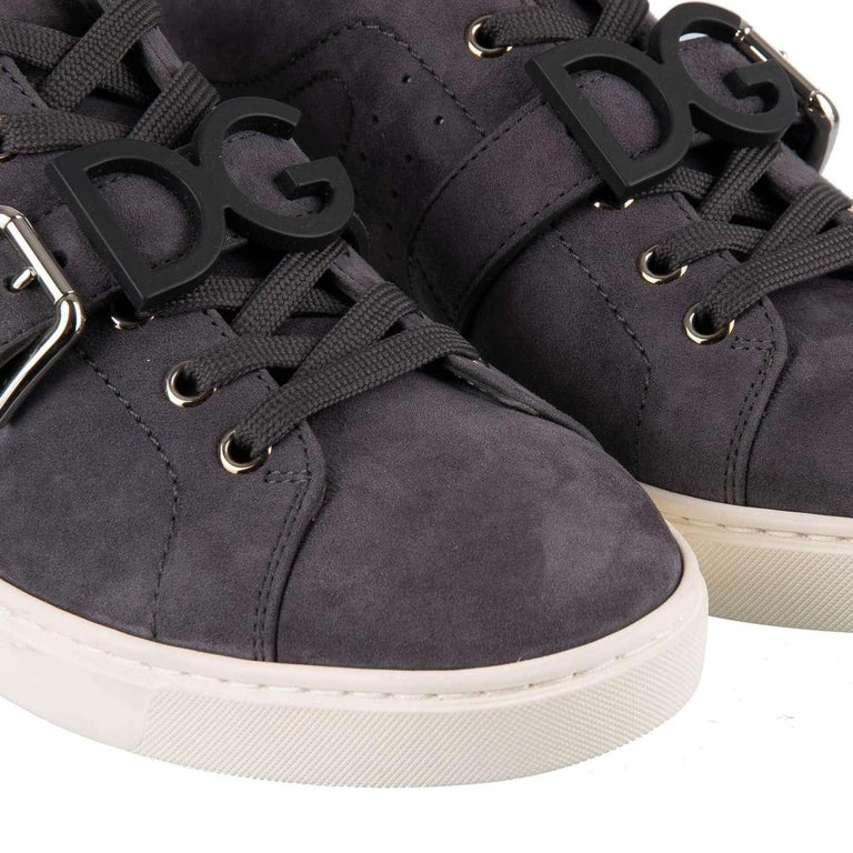 Dolce and Gabbana - Suede Sneakers with DG Logo Gray EUR 39 For Sale at ...