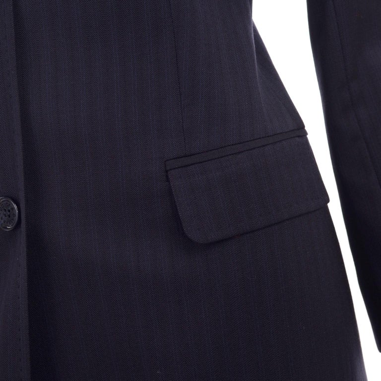 Dolce and Gabbana Tonal Pinstripe Cropped Trouser Suit W Long Jacket W ...