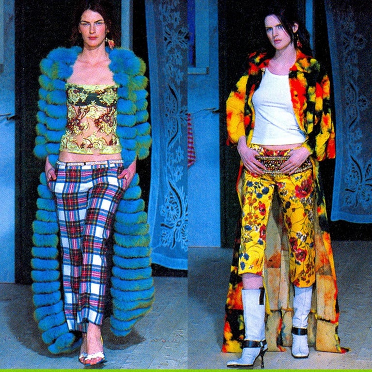 Dolce and Gabbana turquoise full length fox fur coat, A/W 1999 at ...