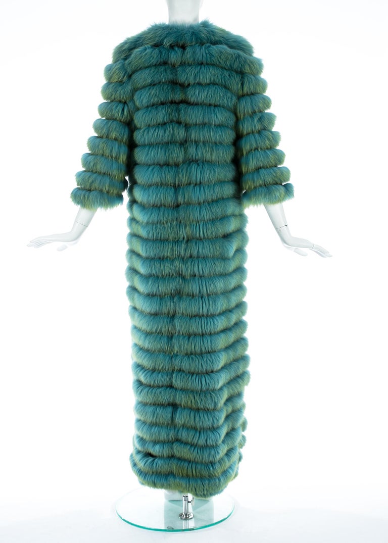 Dolce and Gabbana turquoise full length fox fur coat, A/W 1999 at ...