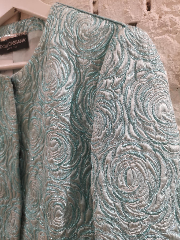 Dolce and Gabbana turquoise wool jacket For Sale at 1stDibs