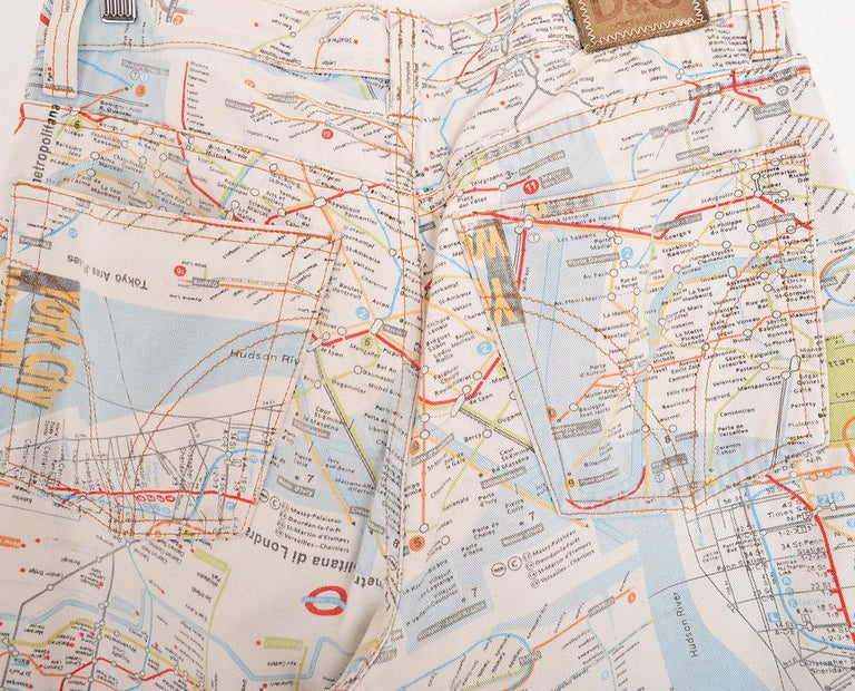 Dolce and Gabbana 'Underground Map' Printed Pattern Denim Jeans For ...
