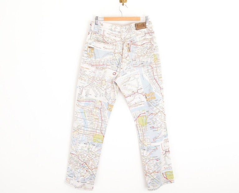 Dolce and Gabbana 'Underground Map' Printed Pattern Denim Jeans For ...