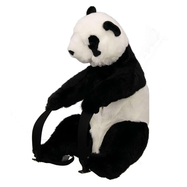 Dolce and Gabbana Unisex Faux Fur Plush Toy Panda Backpack Bag Black ...