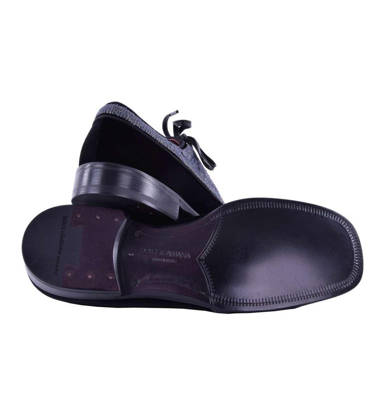 Dolce and Gabbana - Velour Derby Shoes "Sassari" Black EUR 43 For Sale ...