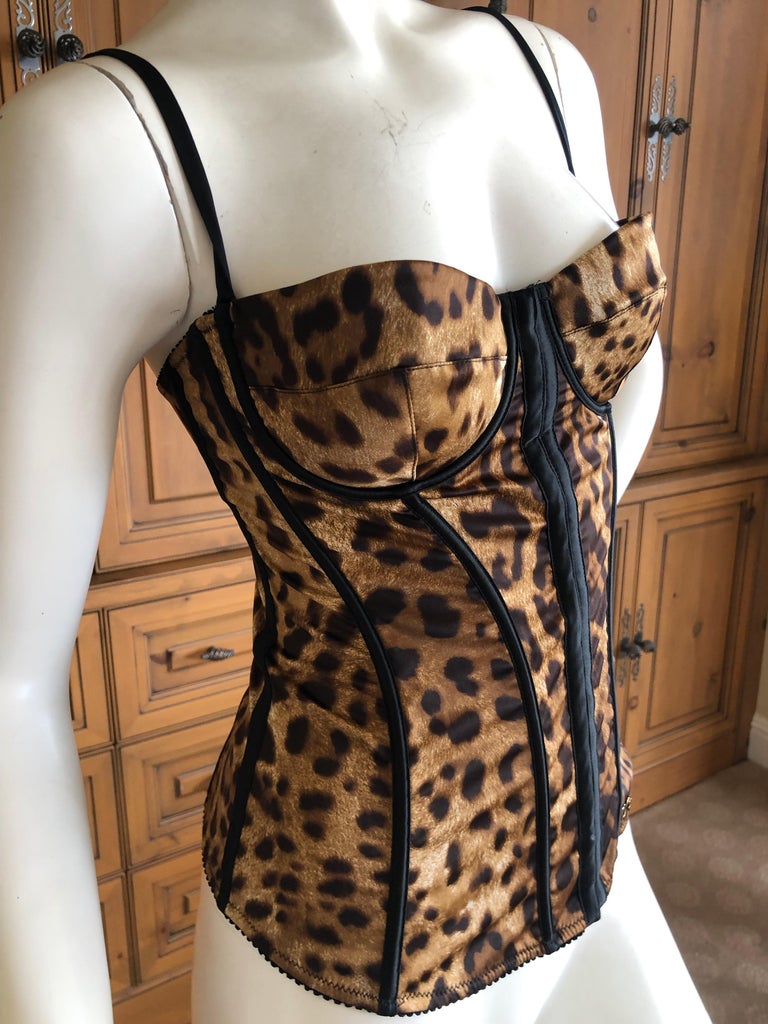 Dolce and Gabbana Vintage Leopard Print Corset Top For Sale at 1stDibs ...