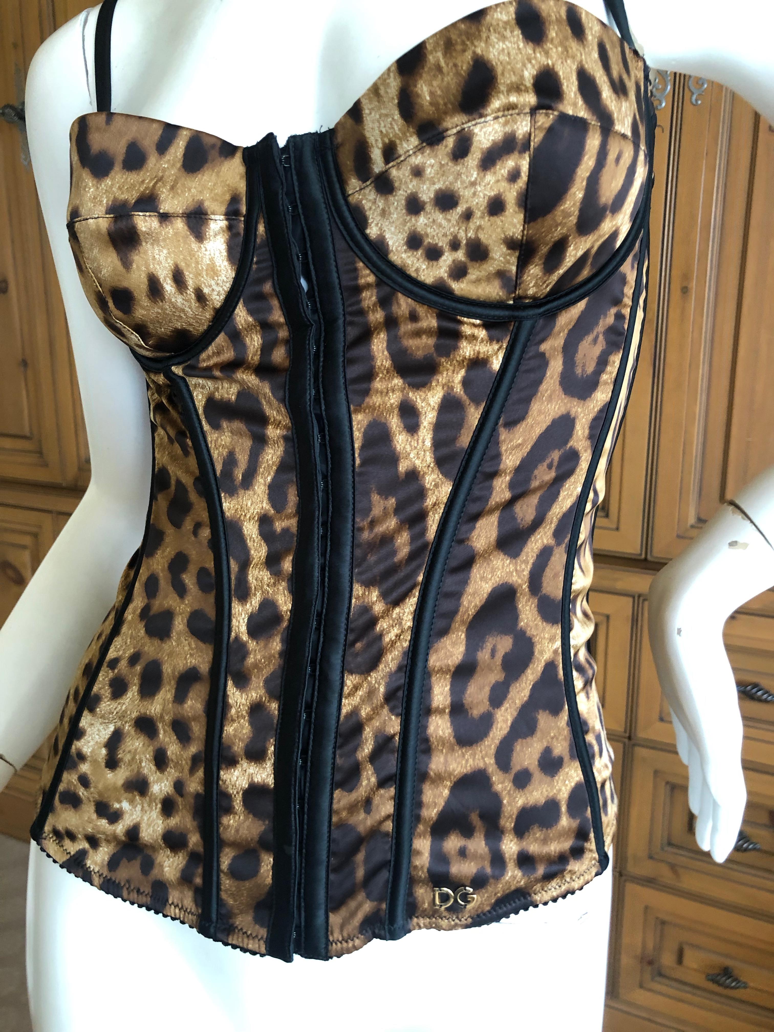 Dolce and Gabbana Vintage Leopard Print Corset Top For Sale at 1stDibs ...