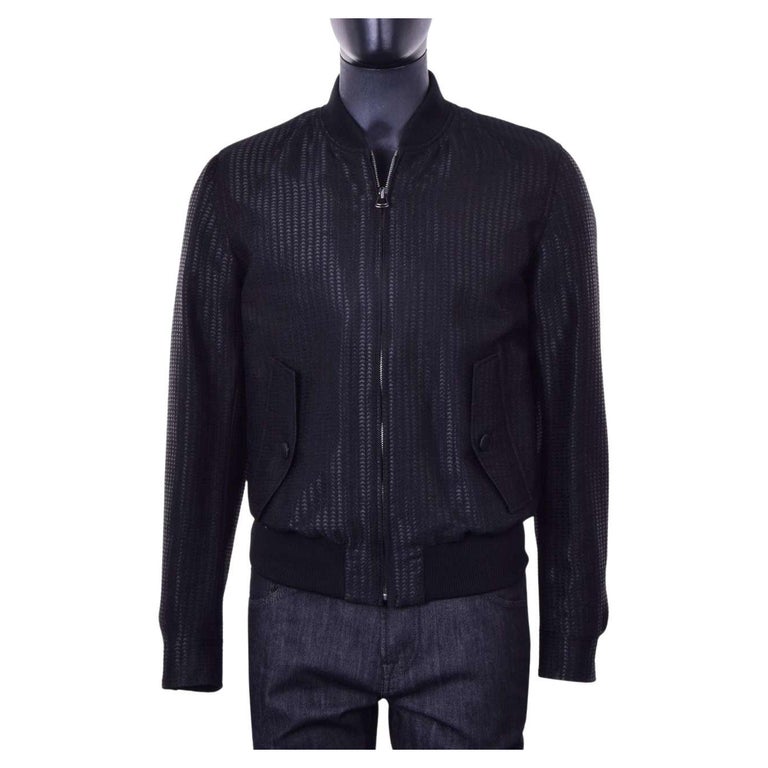 Dolce and Gabbana - Virgin Wool Bomber Jacket Black 50 For Sale at 1stDibs