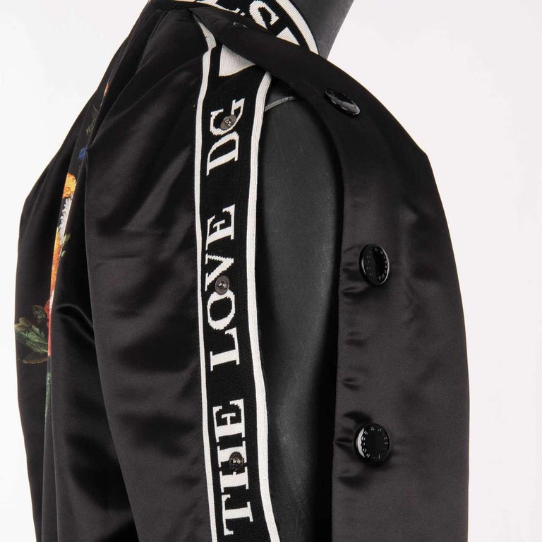 Dolce and Gabbana Wide Fit Baroque Jacket with Angel and Flowers Print ...