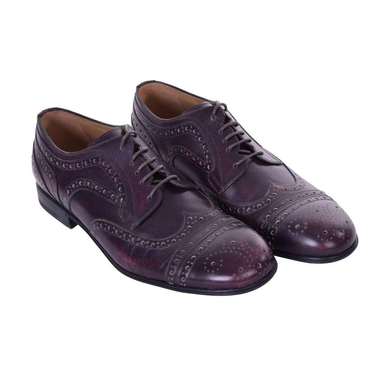 Dolce and Gabbana - Wingtip Derby Shoes Purple For Sale at 1stDibs