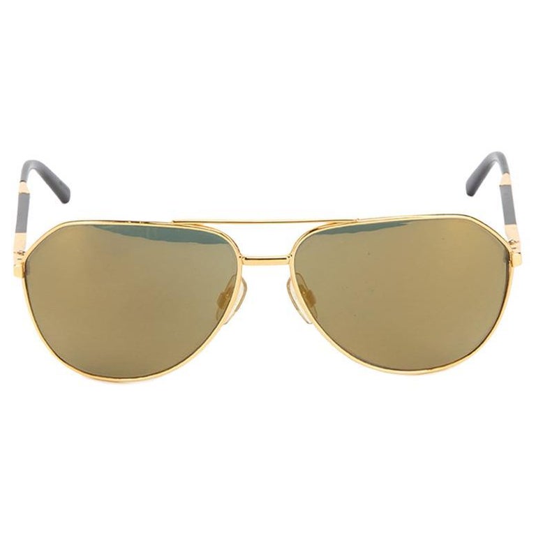 Dolce and Gabbana Women's Gold Metal Frame Aviator Sunglasses For Sale ...