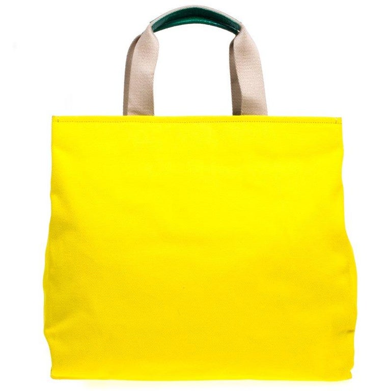 Dolce and Gabbana Yellow Canvas and Leather Maria Shopper Tote at ...