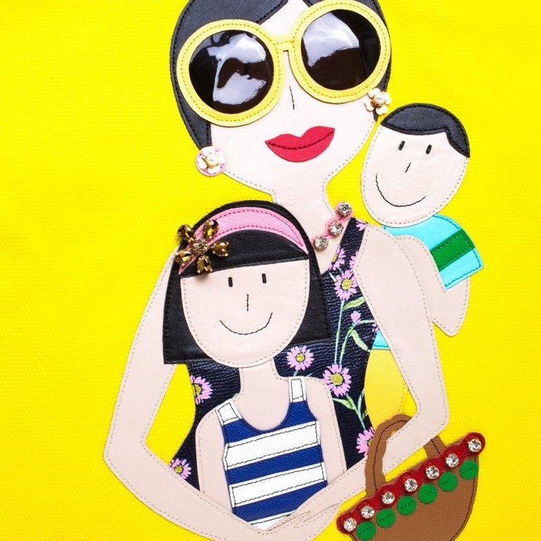 Dolce and Gabbana Yellow Canvas and Leather Maria Shopper Tote at ...