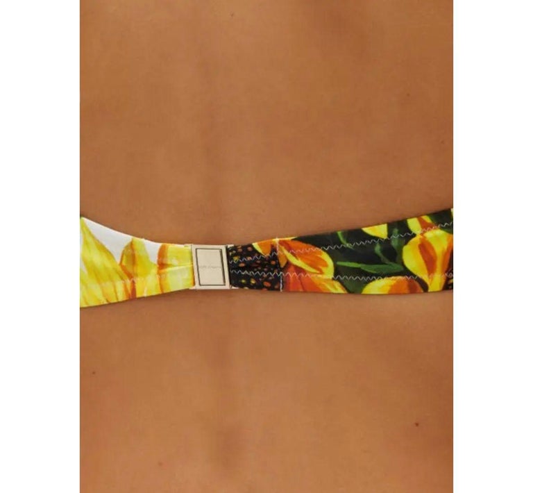 Dolce and Gabbana Yellow Sunflower Two-piece Swimsuit Bikini Swimwear ...