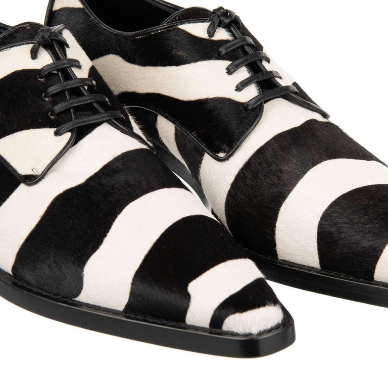 Dolce and Gabbana Zebra Pony Fur Classic Leather Shoes ZANZARA Black ...