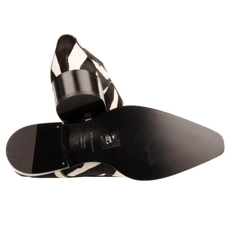 Dolce and Gabbana Zebra Pony Fur Classic Leather Shoes ZANZARA Black ...