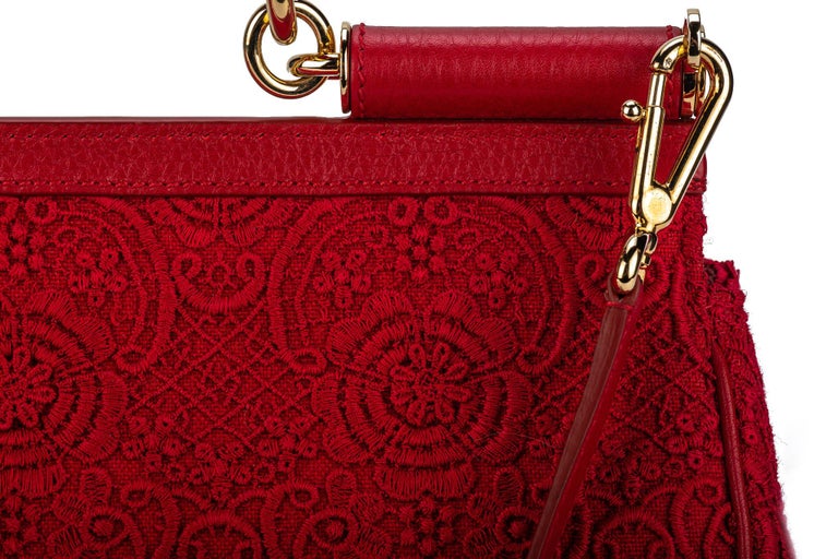Dolce New Large Red Macrame’ Bag For Sale at 1stDibs