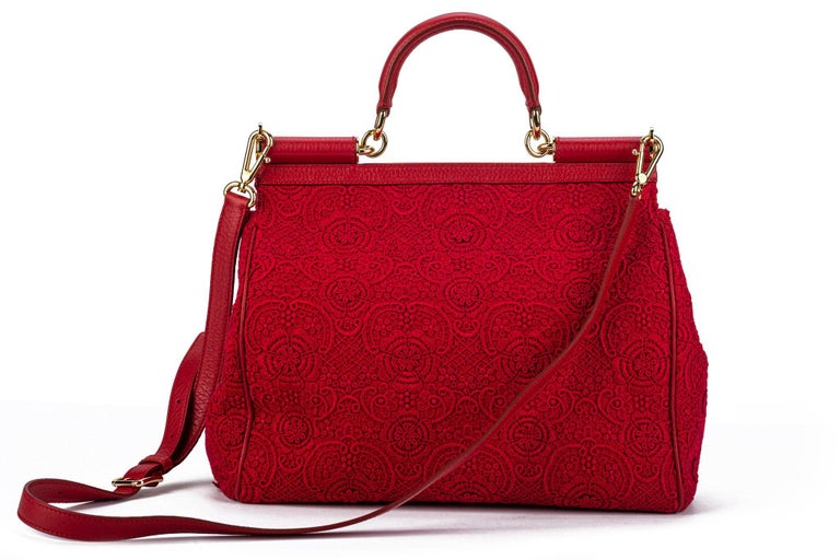 Dolce New Large Red Macrame’ Bag For Sale at 1stDibs