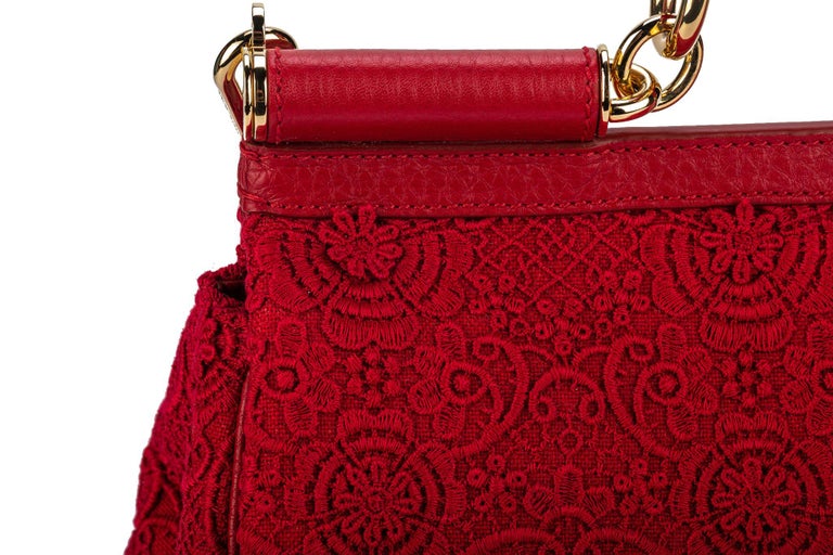 Dolce New Large Red Macrame’ Bag For Sale at 1stDibs
