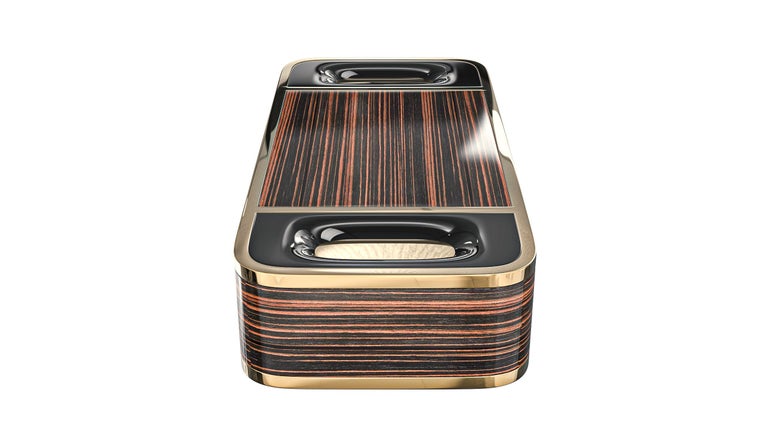 "Dolce Val" Coffee Table with Polished Ebony and Stainless Steel ...