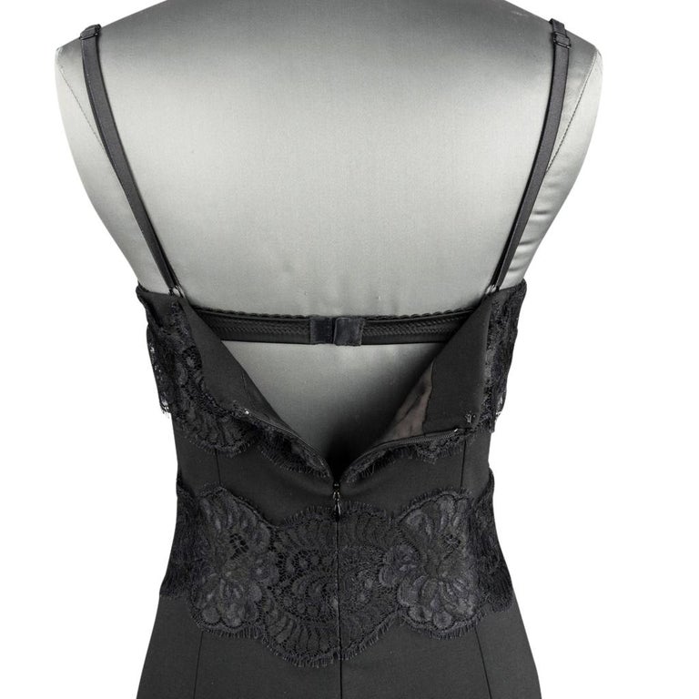 Dolce&Gabbana Cocktail / Dinner Sheath Dress Black w/ Lace Built in Bra ...