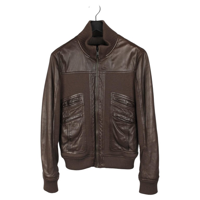 Dolce&Gabbana D&G Partly Leather Men Bomber Jacket Size 48IT (M) For ...