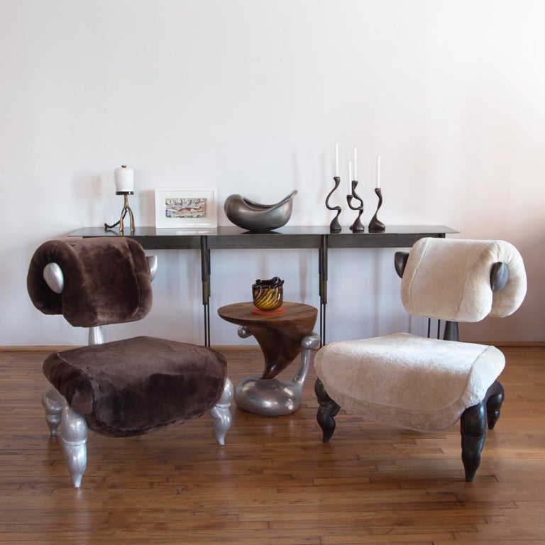 Dolly ‘Sheep’ Lounge Chair, Cast Aluminum, Shearling, Jordan Mozer, USA ...