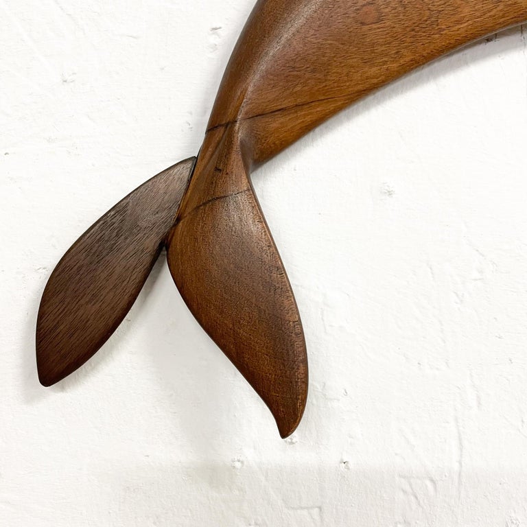 Dolphin Wood Wall Sculpture by Rob Roy Red Birch, San Diego CA 6/94 For ...