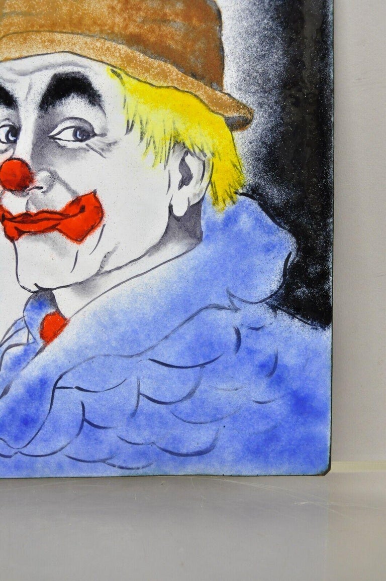 Dom Dominic Mingolla Enamel on Copper Painting Clown in Hat Portrait 12 ...
