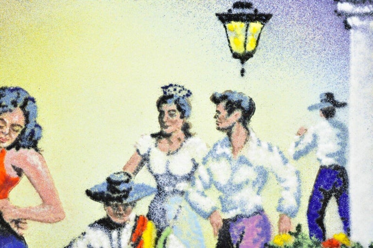 Dom Dominic Mingolla Enamel on Copper Painting Latin Woman Dancing Art ...