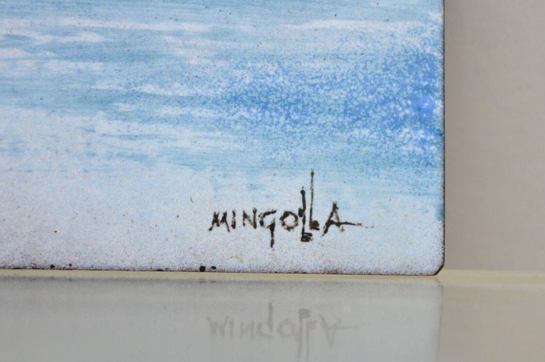 Dom Dominic Mingolla Emaille auf Kupfer, Gemälde Malta, Mittelmeer im ...