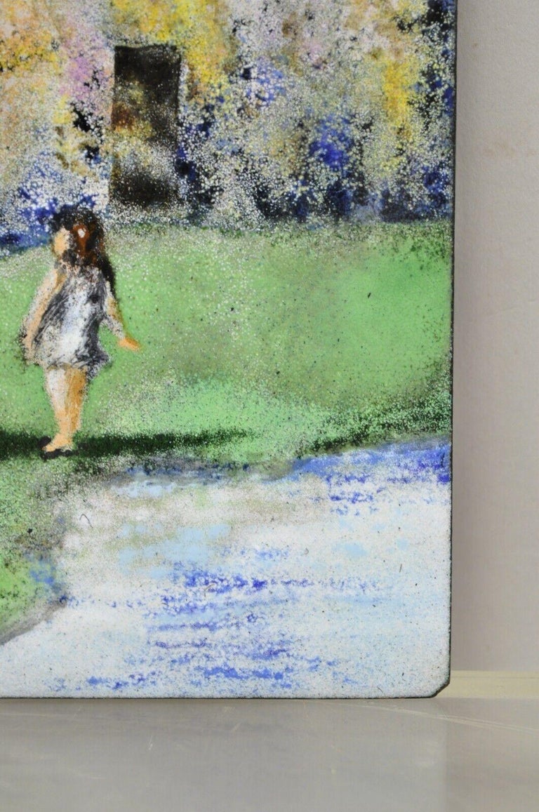 Dom Dominic Mingolla Enamel on Copper Small Painting Woman and Child ...