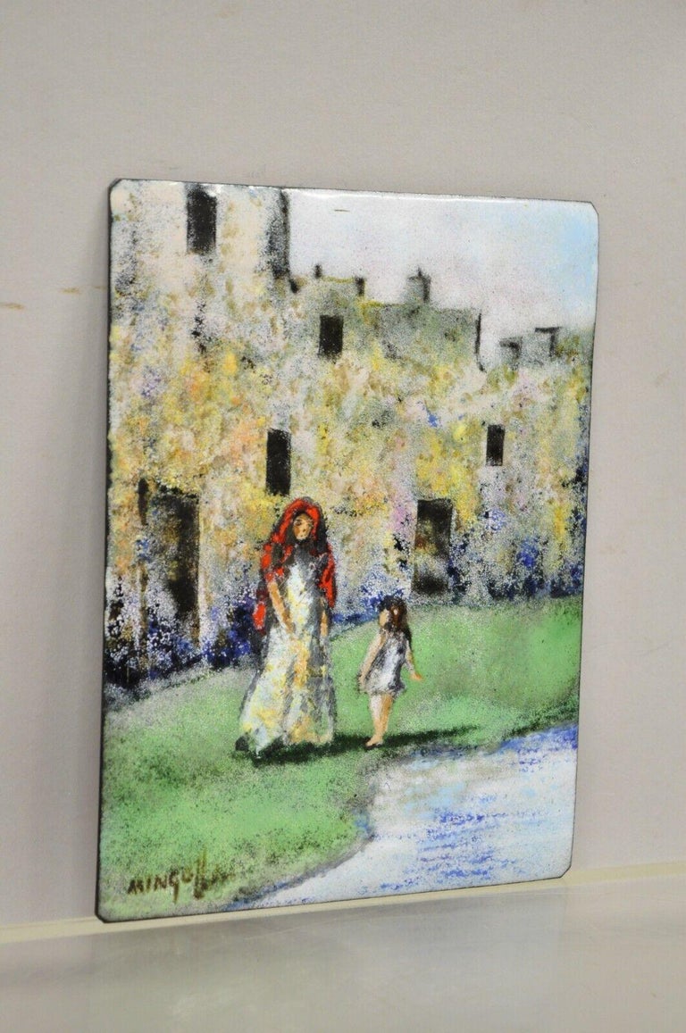 Dom Dominic Mingolla Enamel on Copper Small Painting Woman and Child ...