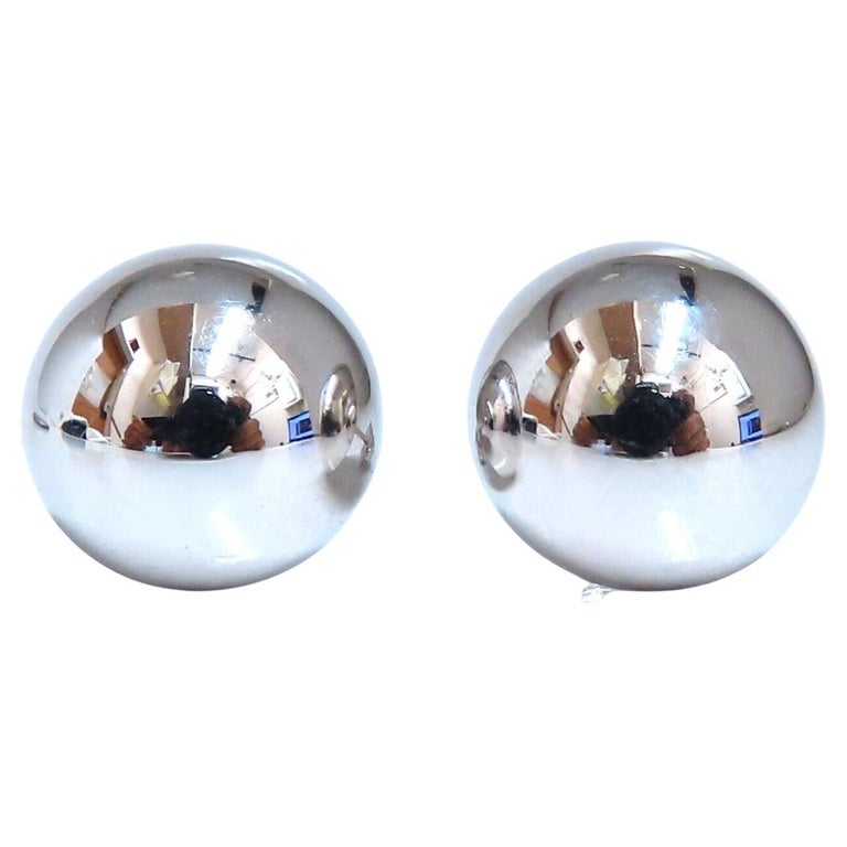 Dome Earrings 14kt Gold For Sale at 1stDibs