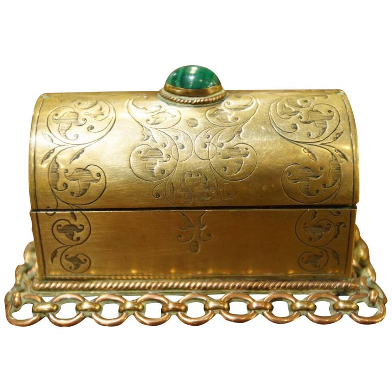 Dome Lid Engraved Casket For Sale at 1stDibs