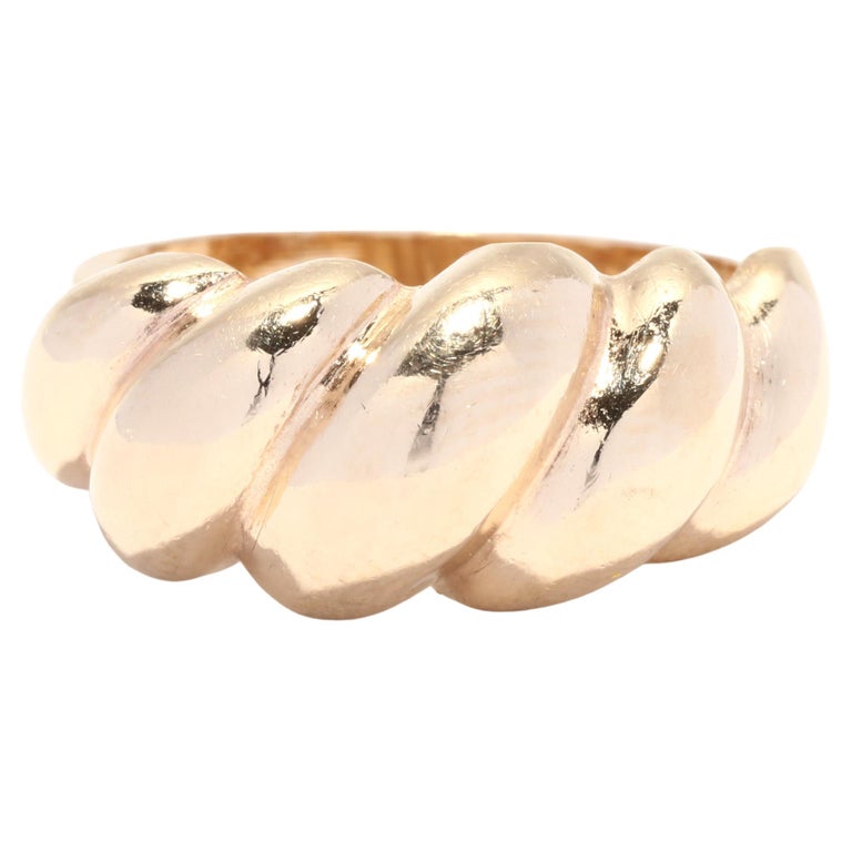 Domed Croissant Ring, 10KT Yellow Gold, Ring For Sale at 1stDibs