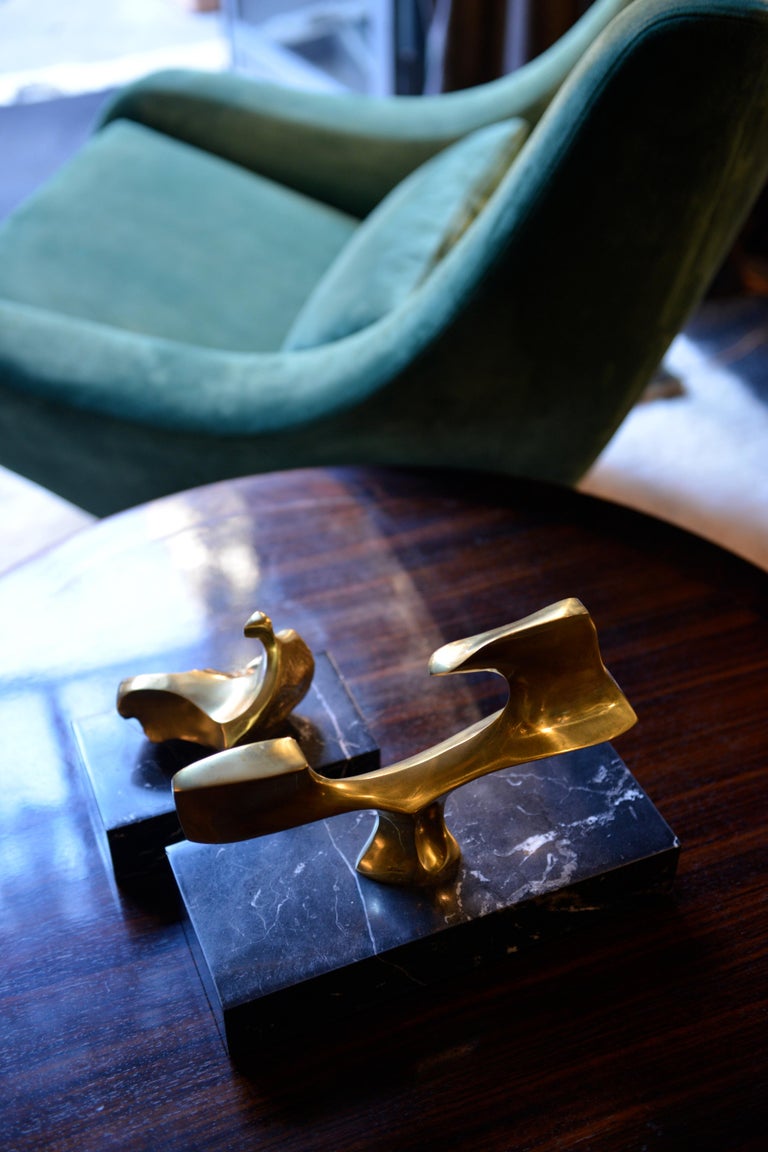 Domenico Calabrone, "Miniature" Sculpture in Bronze on Marble, Brazil ...