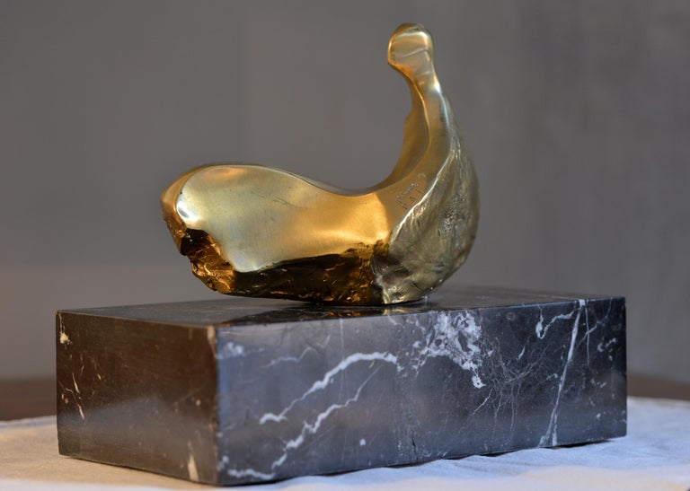 Domenico Calabrone, "Miniature" Sculpture in Bronze on Marble, Brazil ...
